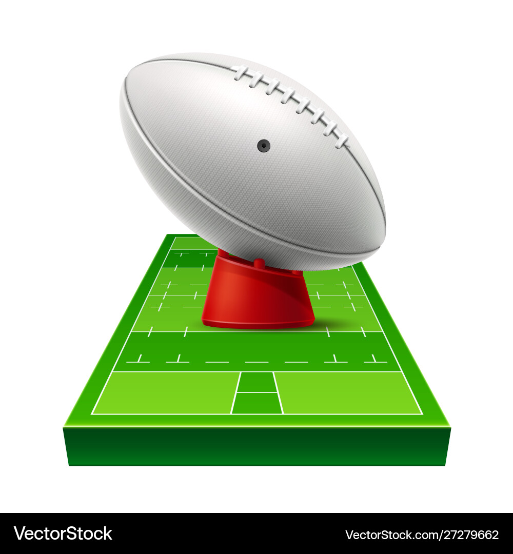 Realistic rugby ground 3d leather ball Royalty Free Vector