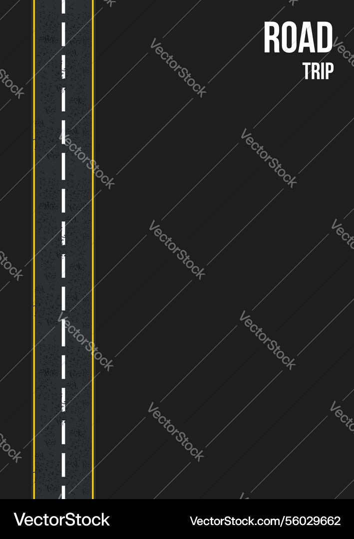 Road trip flyer background template with highway Vector Image