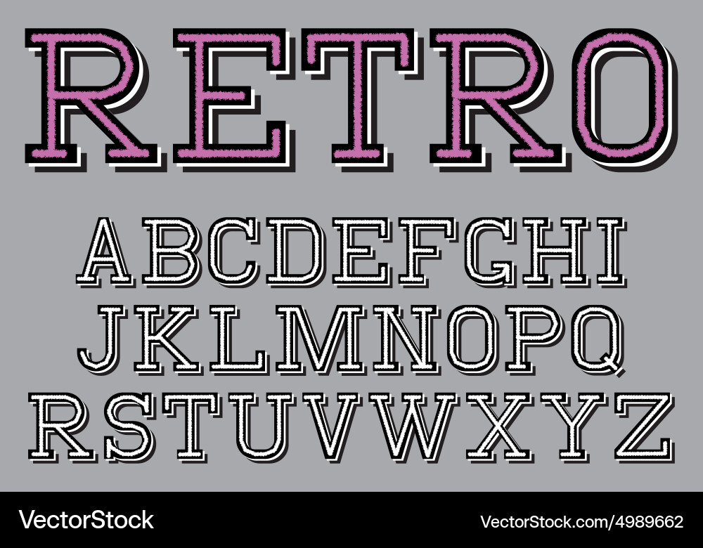 Stylized retro font on the background Royalty Free Vector