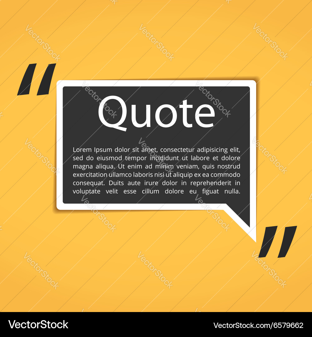 Text box with quotes Royalty Free Vector Image