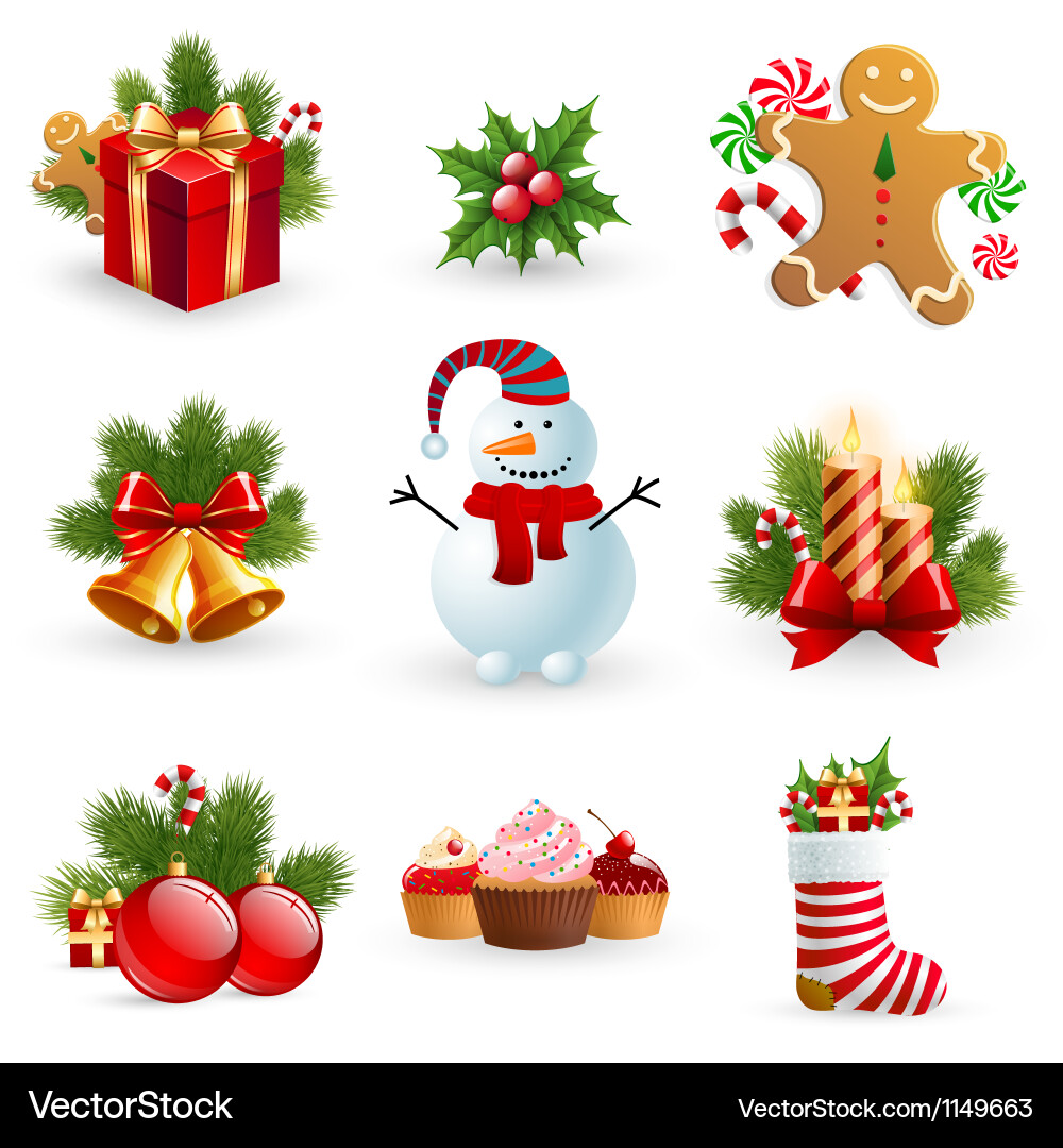 Christmas object element Royalty Free Vector Image