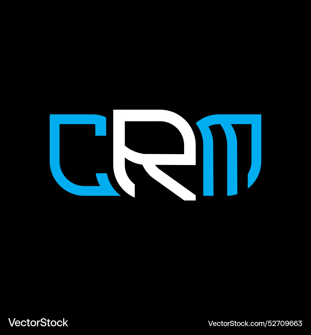 Crm logo design simple and modern Royalty Free Vector Image