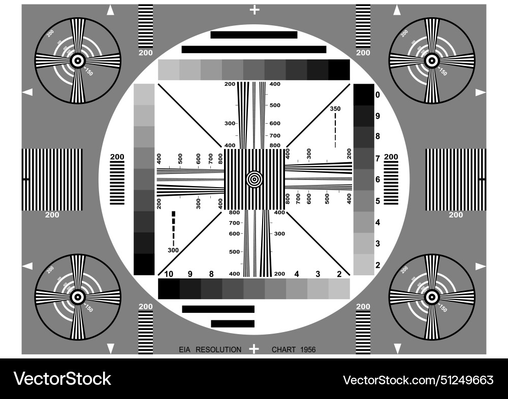 Eia 1956 resolution chart Royalty Free Vector Image