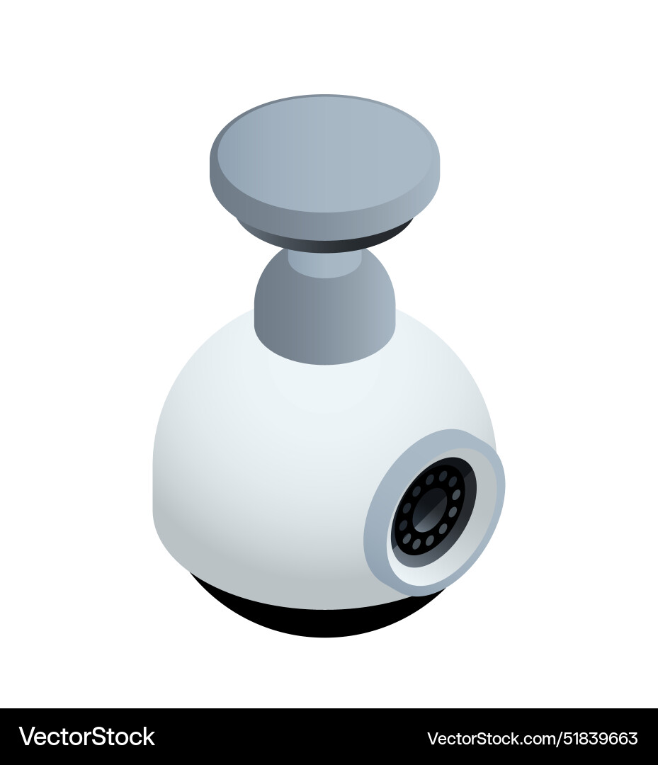Isometric security camera ceiling cctv Royalty Free Vector