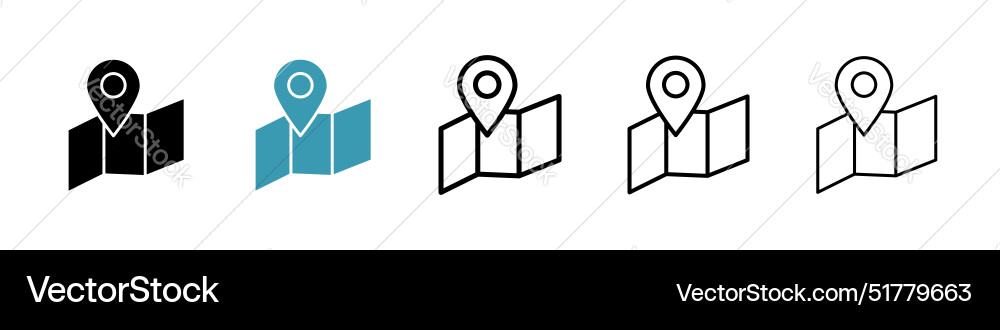 Journey icon set black filled and outlined style Vector Image