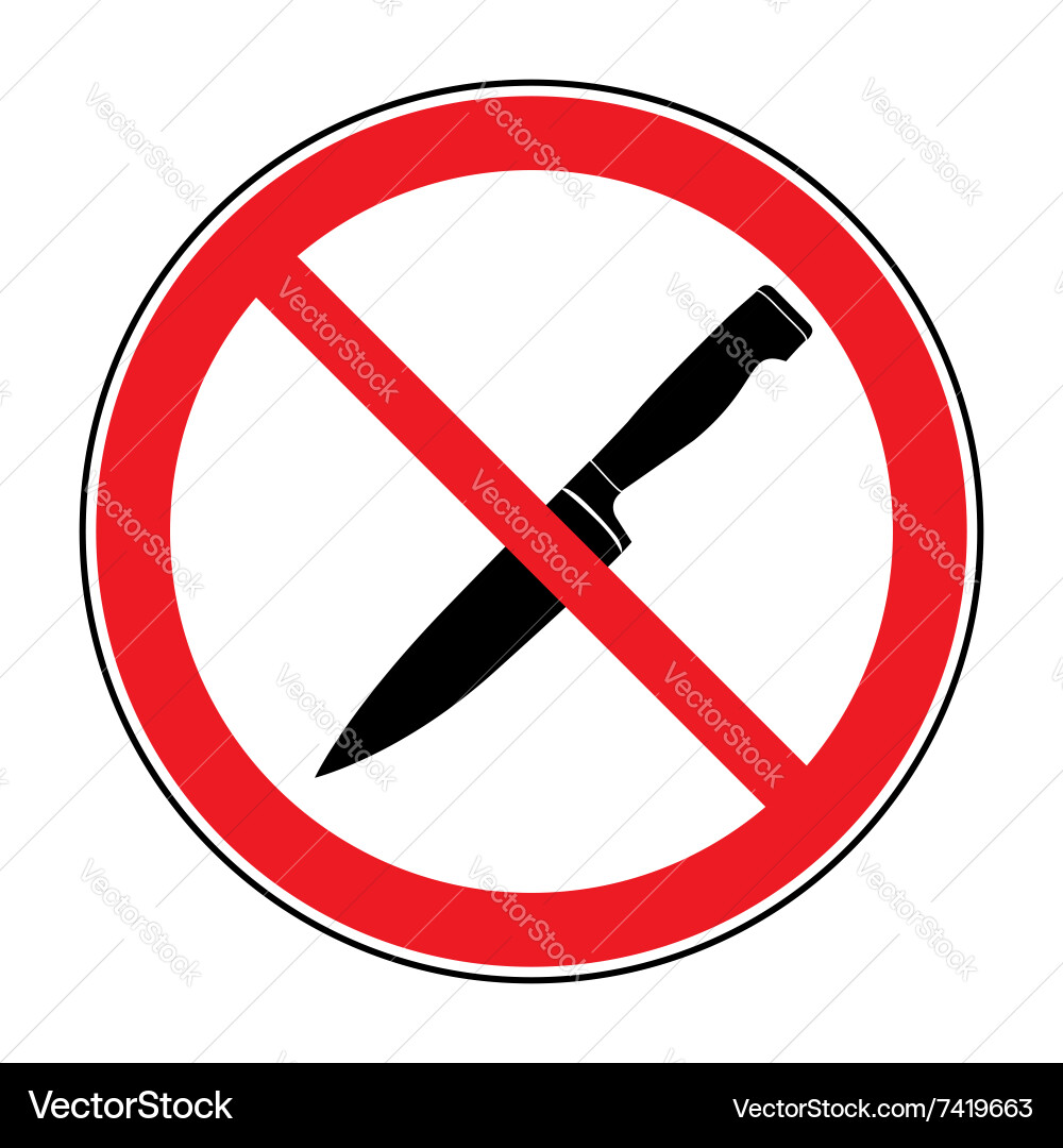 No knife or weapon sign Royalty Free Vector Image