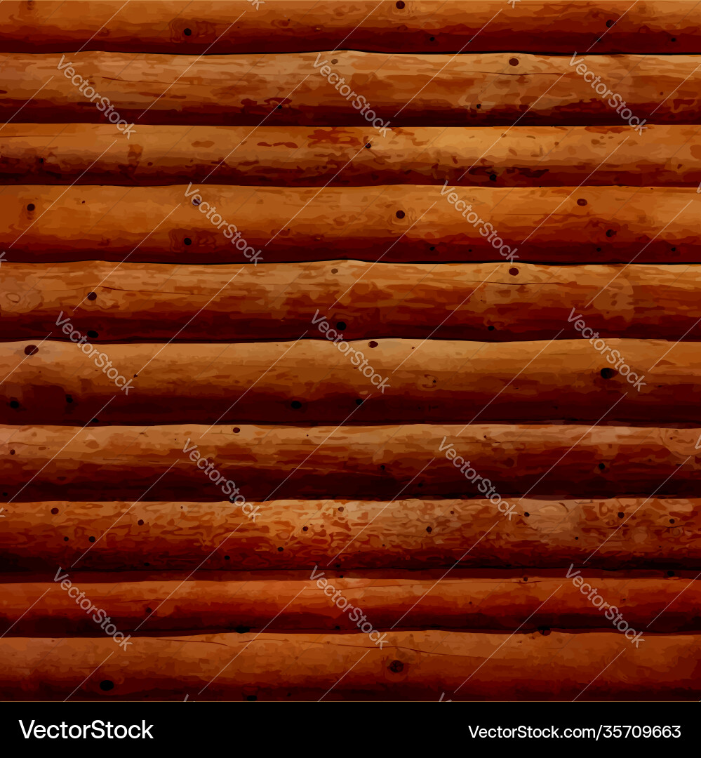 Realistic log cabin wood wall Royalty Free Vector Image