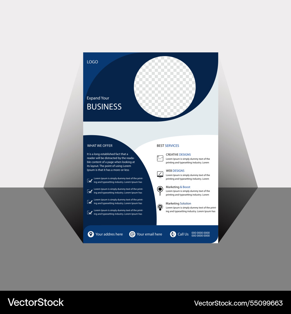 Simple business flyer template design Royalty Free Vector