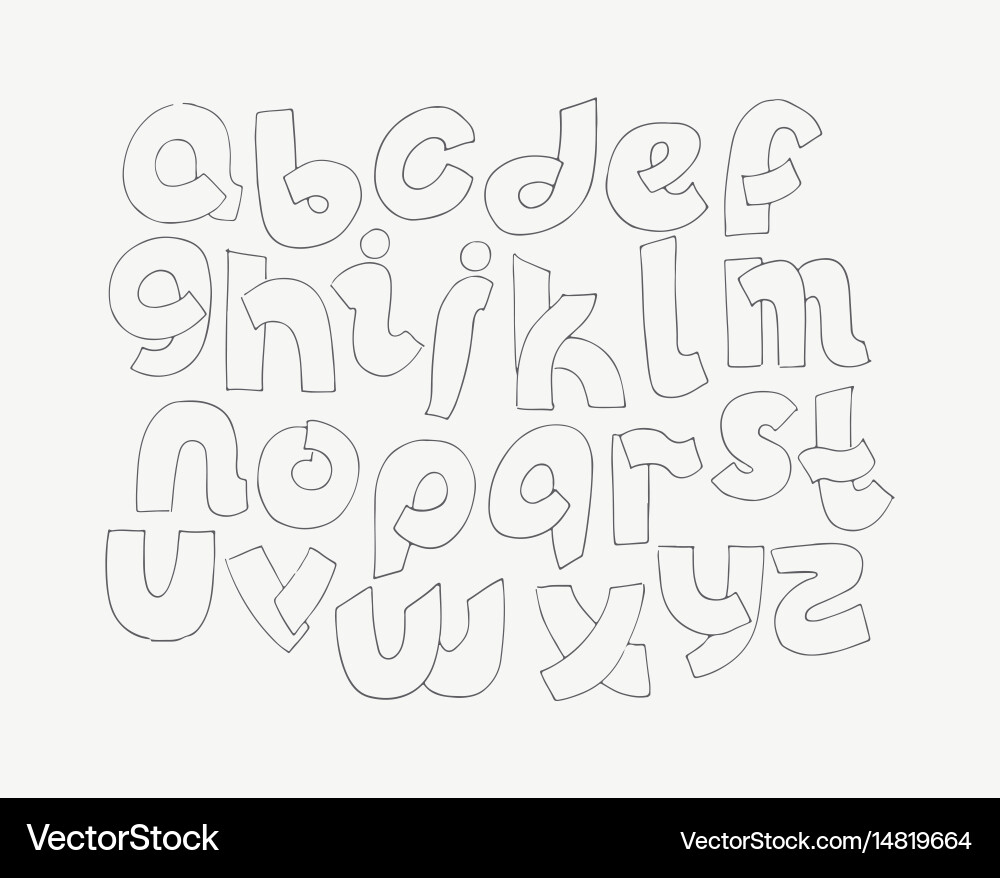 2d hand drawn alphabet letters from a to z Vector Image