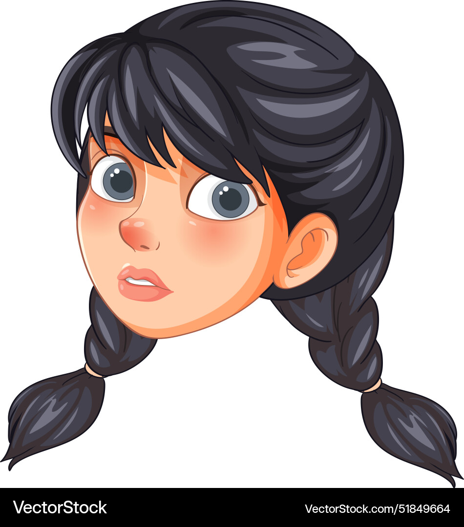 A girl with surprised expression Royalty Free Vector Image