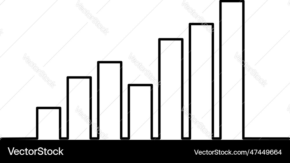 Corporate bar graph doodle continuous one line Vector Image