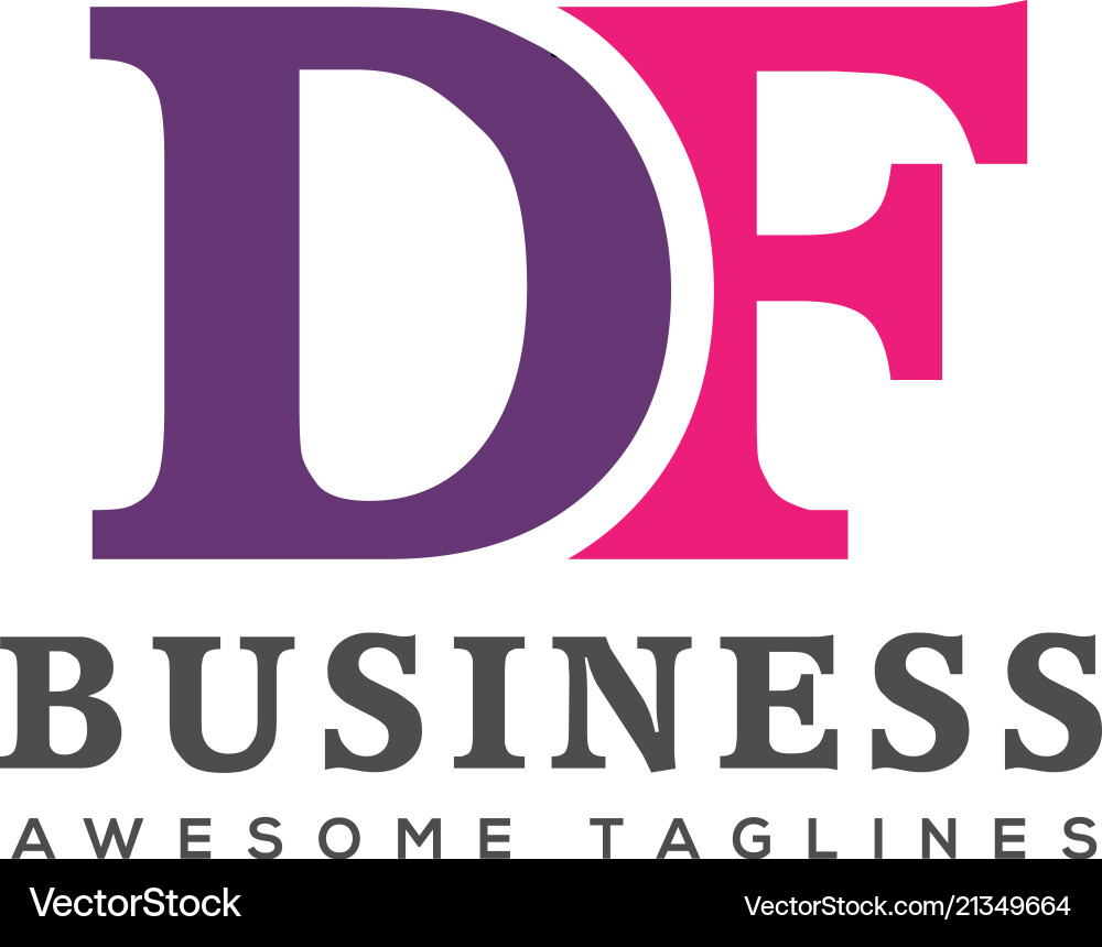 Creative letter df logo design elements Royalty Free Vector