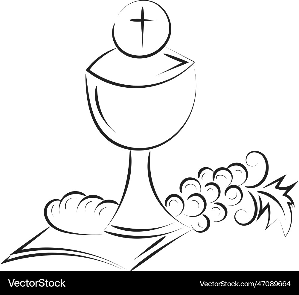 First Communion Holy Communion Eucharist Vector Image