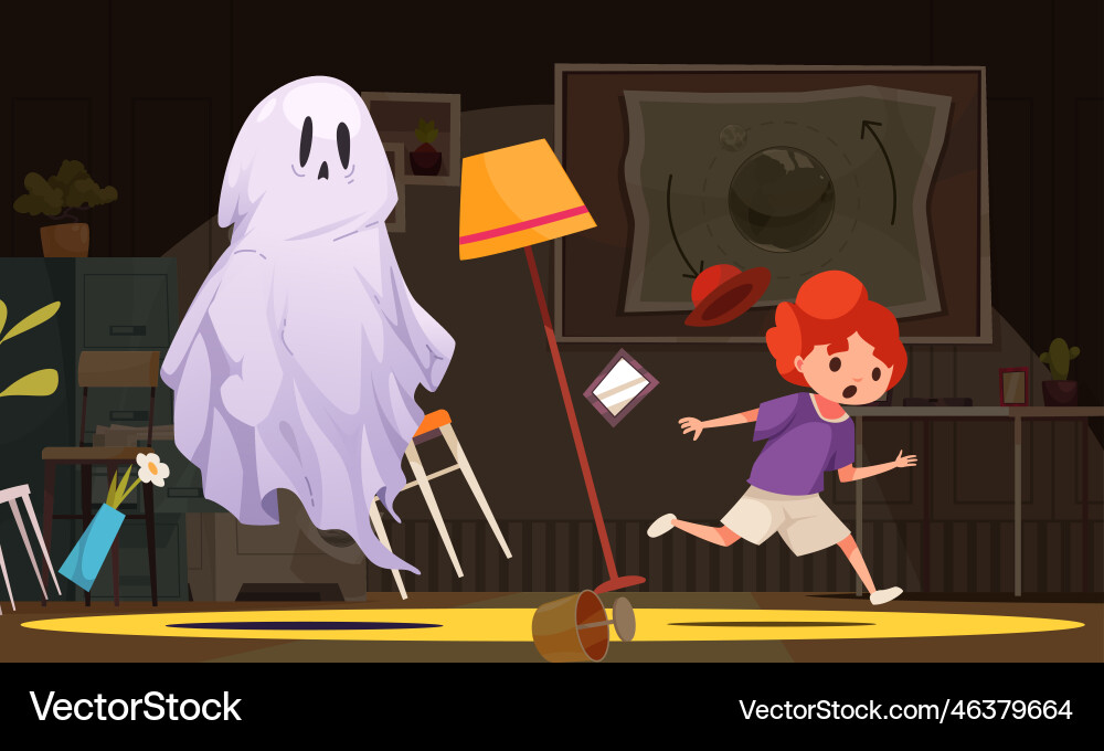 Ghost cartoon concept Royalty Free Vector Image