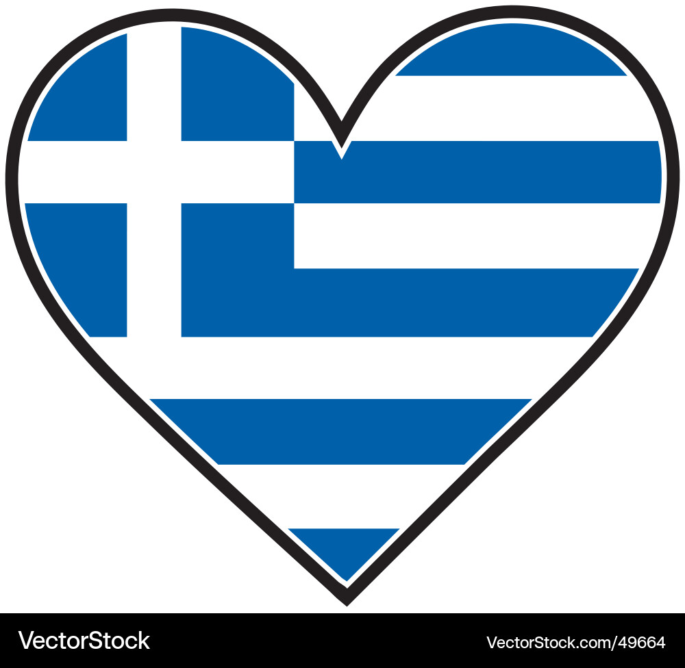 Greek heart flag Royalty Free Vector Image - VectorStock