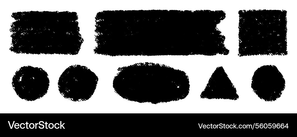 Hand drawn brushstroke text boxes thick Royalty Free Vector