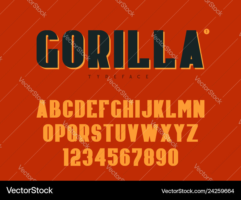 Latin Uppercase Alphabet Letters And Numbers Vector Image