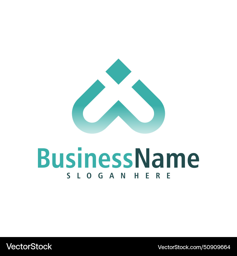 Letter w logo design creative initial Royalty Free Vector