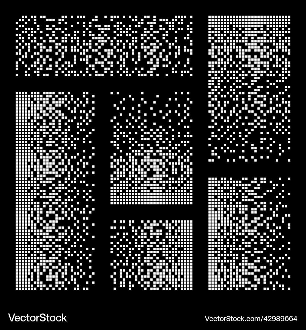 Pixel disintegration decay effect various Vector Image