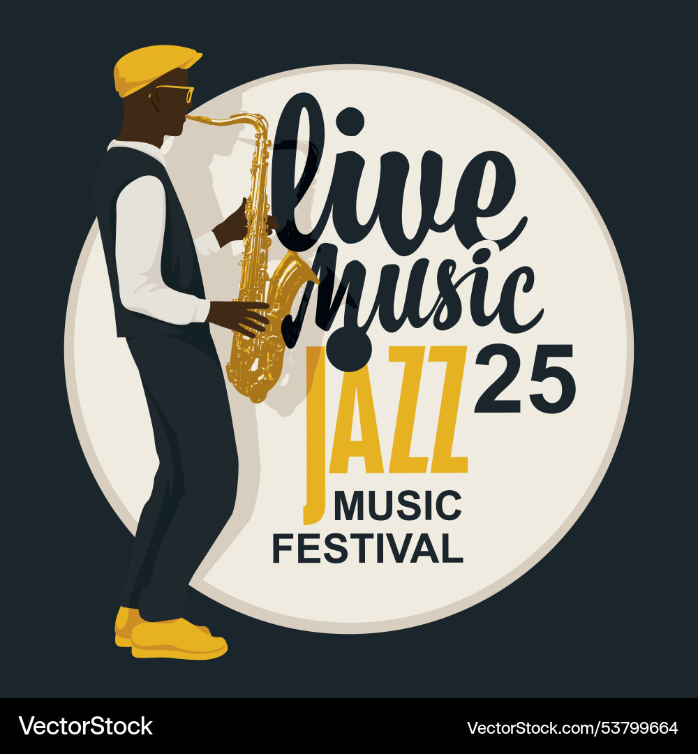 Poster or cover cd vinyl disk for jazz music Vector Image