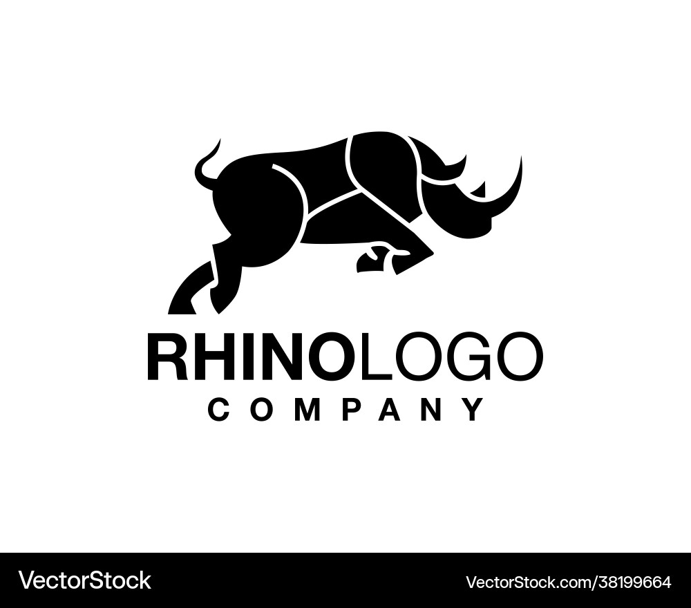 Rhino geometric logo symbol icon Royalty Free Vector Image