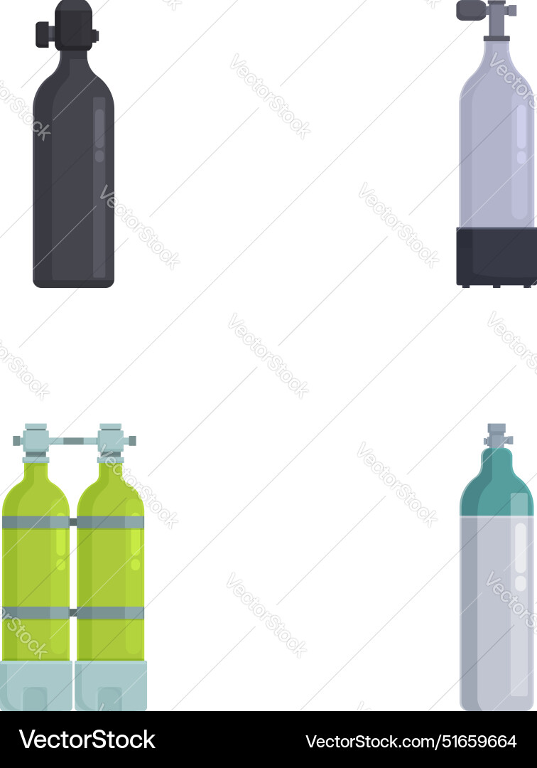 Set of various water bottles icons Royalty Free Vector Image