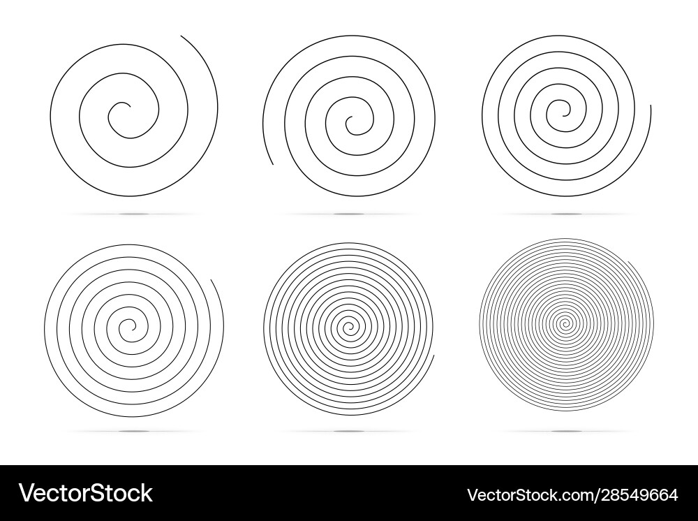 Spiral logo design elements set spirals Royalty Free Vector