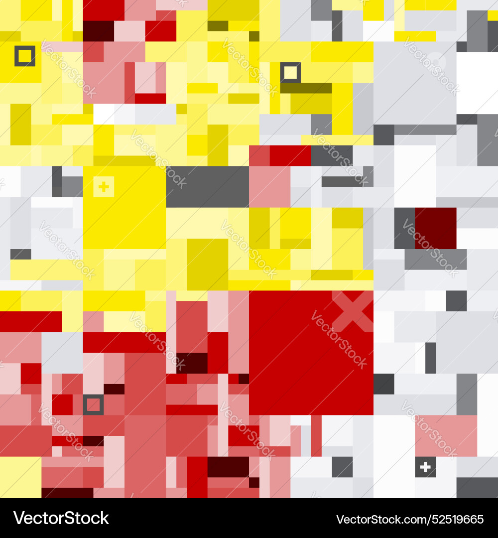 A geometric pattern consisting of yellow red Vector Image