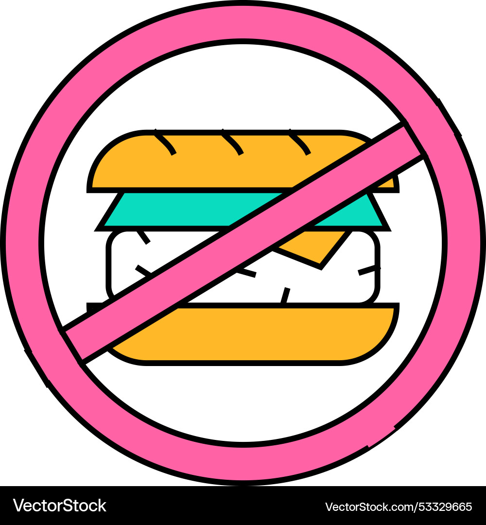 Fast food stop eating icon color Royalty Free Vector Image