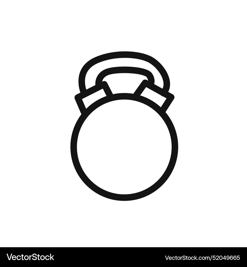Kettlebell icon linear graphics sign Royalty Free Vector
