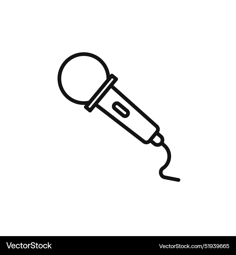 Microphone icon logo sign outline Royalty Free Vector Image
