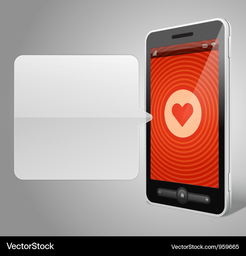 Mobile phone and heart icon Royalty Free Vector Image