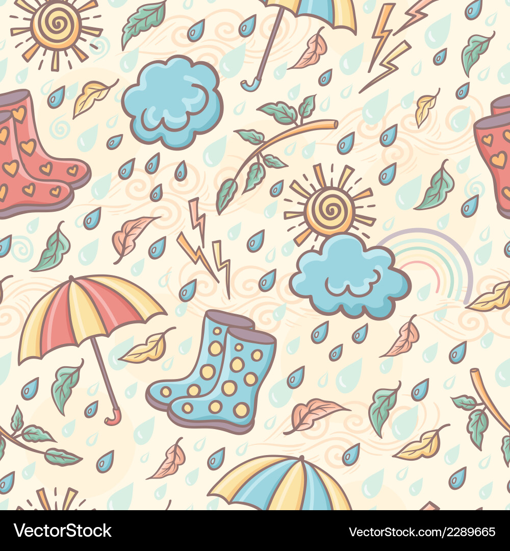 Seamless weather pattern Royalty Free Vector Image