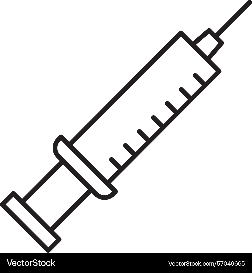 Syringe line icon design Royalty Free Vector Image
