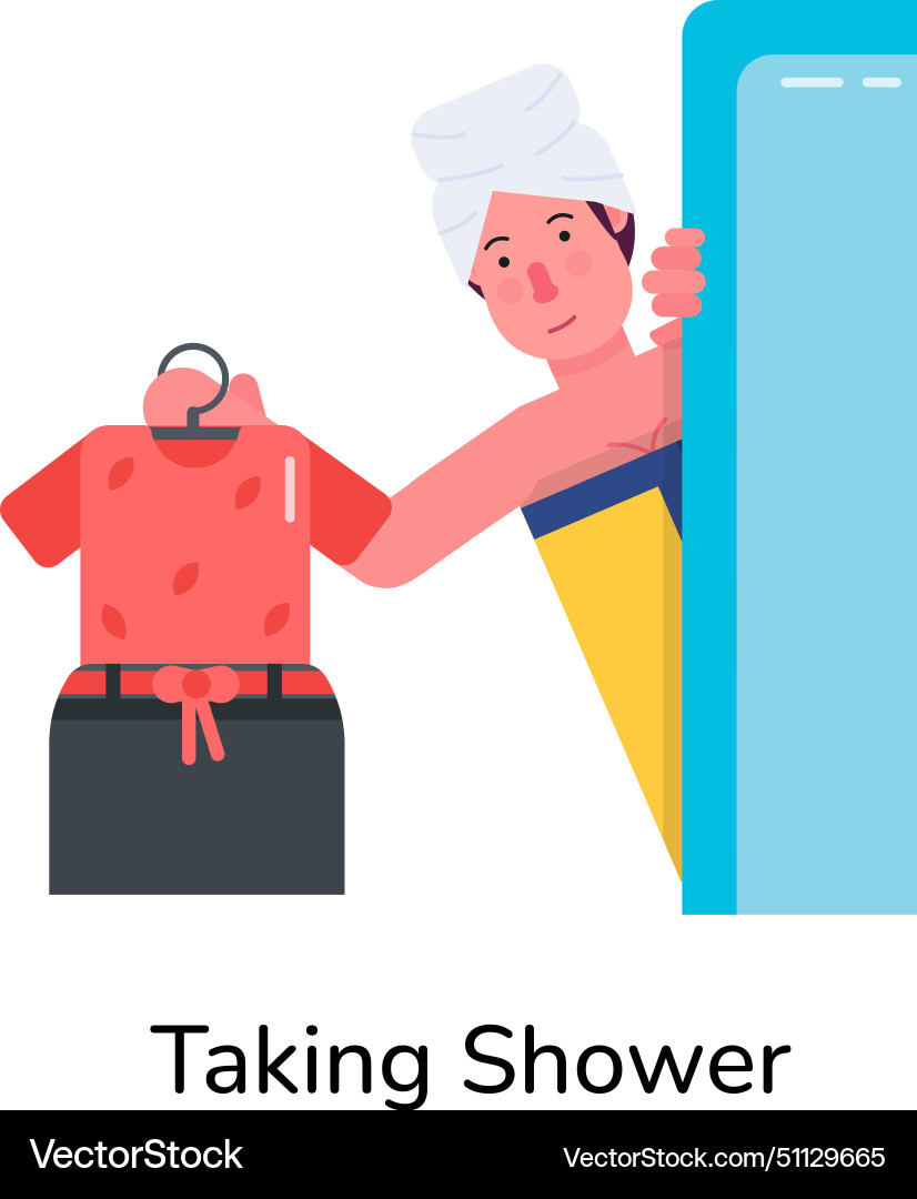 Taking shower Royalty Free Vector Image - VectorStock