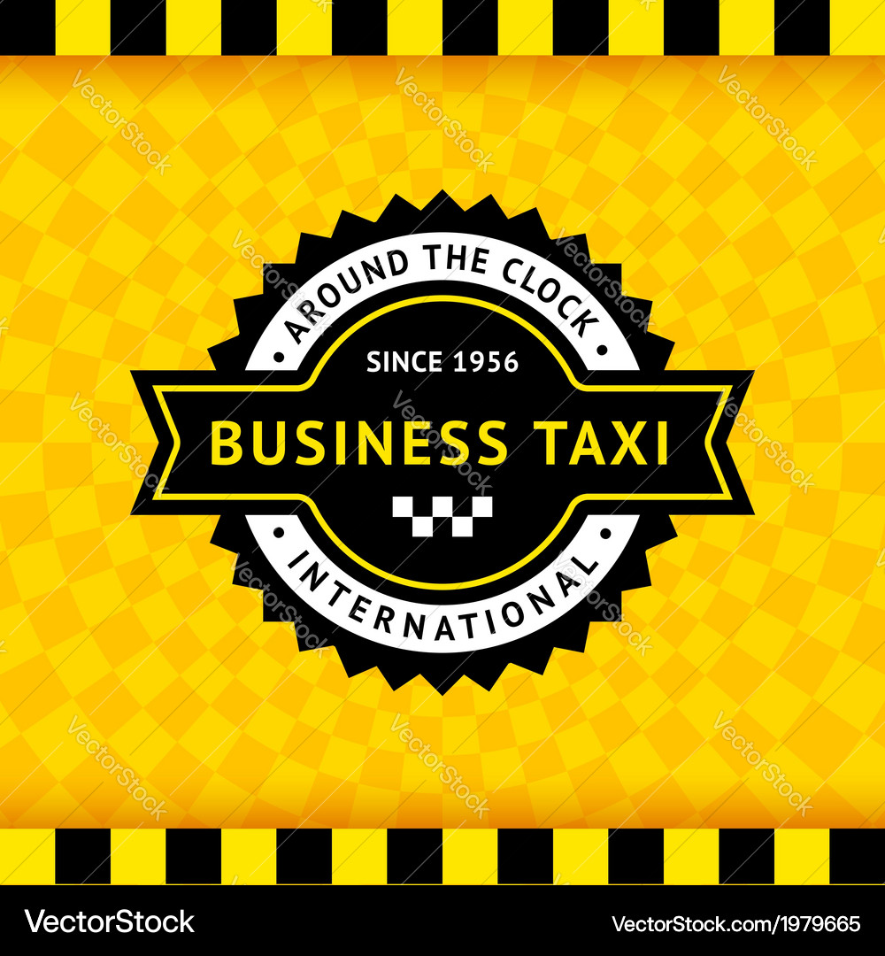 Taxi symbol with checkered background - 10 Vector Image