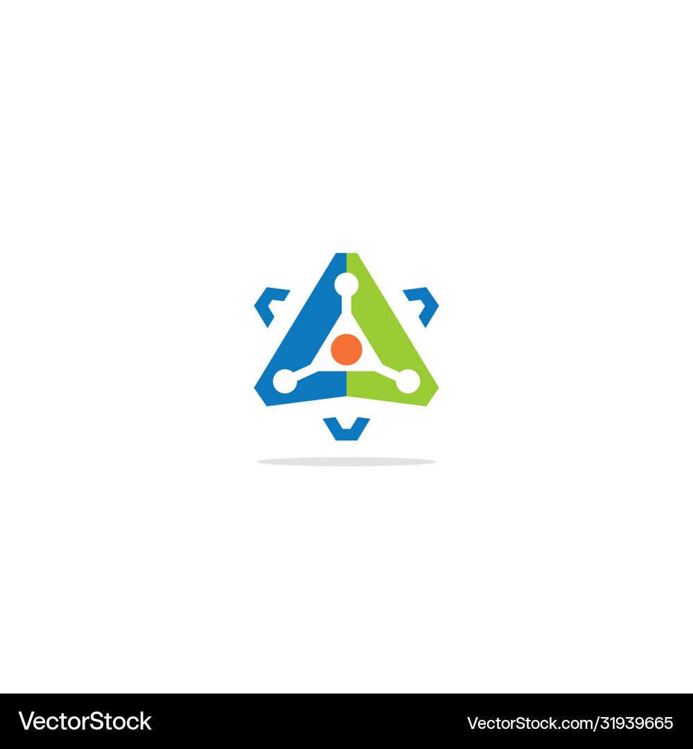 Triangle technology connect logo Royalty Free Vector Image
