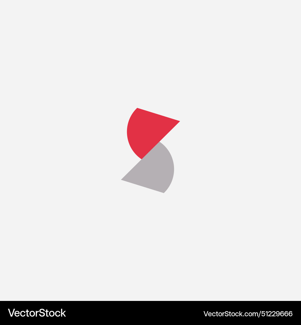 Abstract letter s initials logo design minimal vec