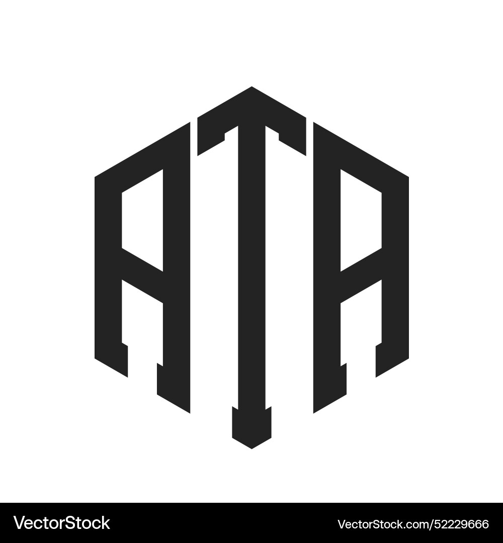 Ata logo design initial letter monogram Royalty Free Vector