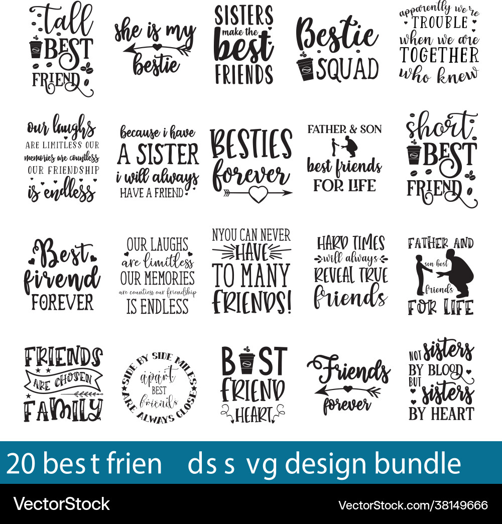 Best Friends SVG Collection Royalty Free Vector Image