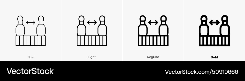 Bowling icon thin light regular and bold style Vector Image