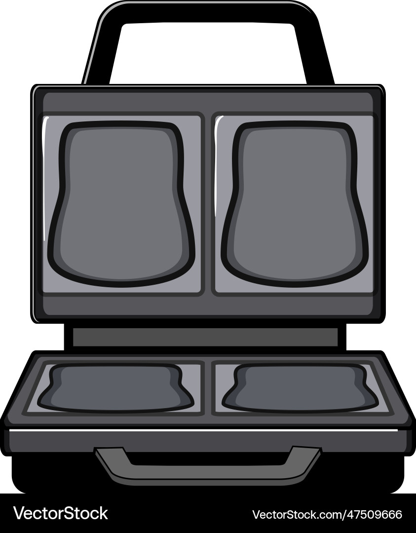 Breakfast sandwich maker cartoon Royalty Free Vector Image