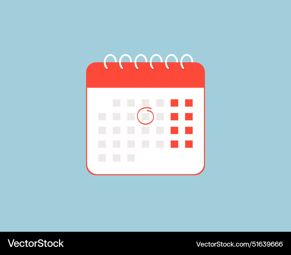 Calendar selected date annual month plan schedule Vector Image