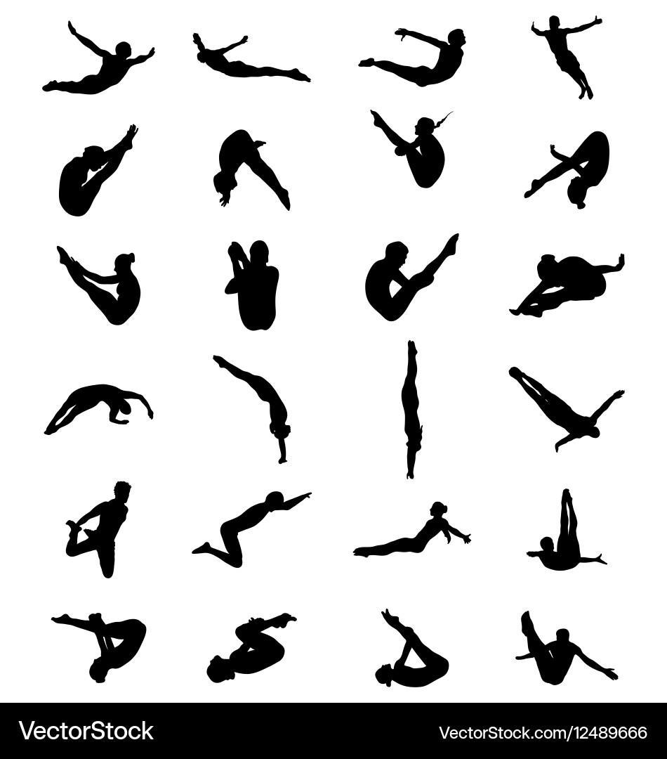 Jumping into water Royalty Free Vector Image - VectorStock