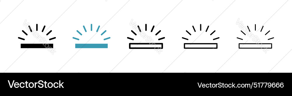 Keyboard brightness line icon set Royalty Free Vector Image