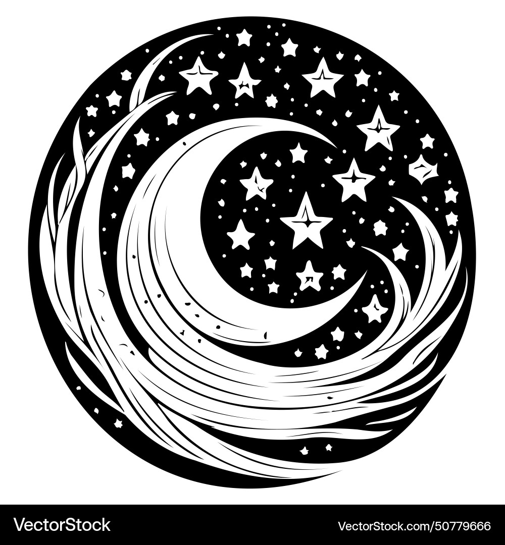 Moon star ramadan arabic islamic sketch draw Vector Image