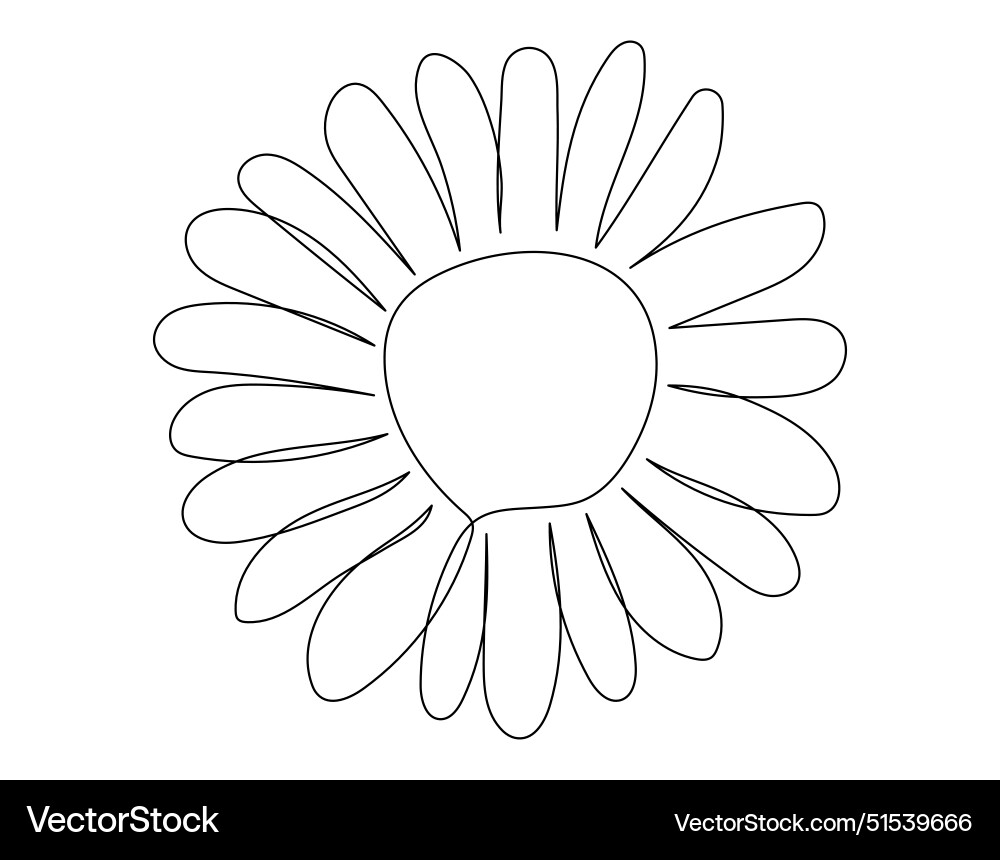 One line daisy flower with editable stroke Vector Image