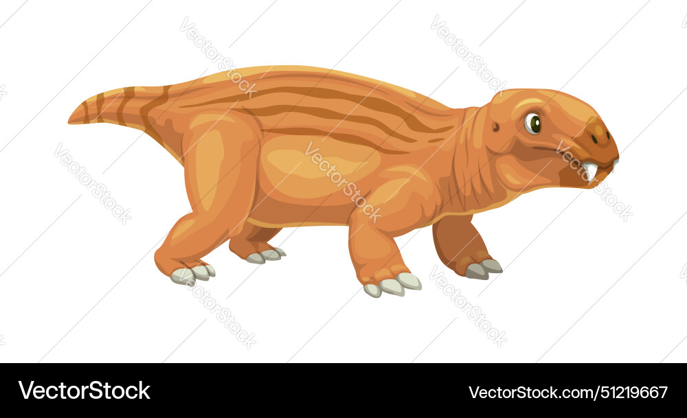 Cartoon lystrosaurus dinosaur character Royalty Free Vector