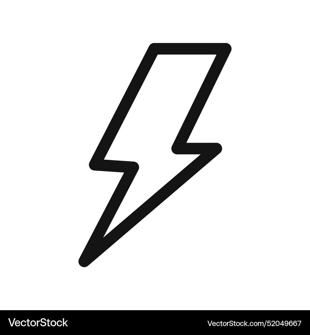 Lightning bolt icon linear graphics sign Vector Image