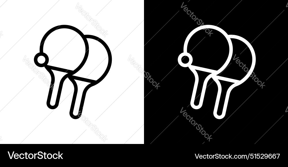 Ping pong icon set table tennis racket symbol Vector Image